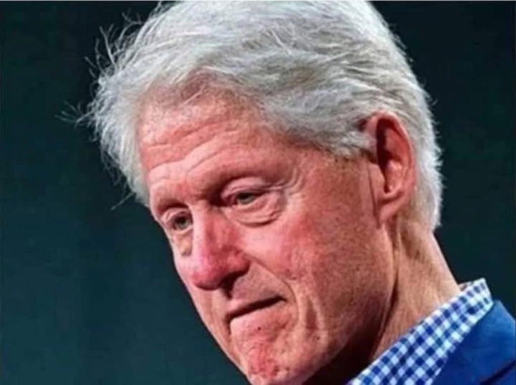 Bill Clinton with tears in their eyes make the sad announcement ...